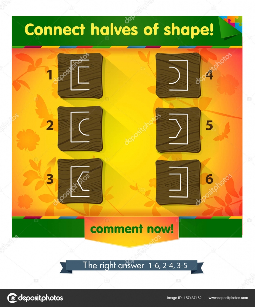 Game Connect halves of shape Stock Vector Image by ©rodnikovay1 #157437162