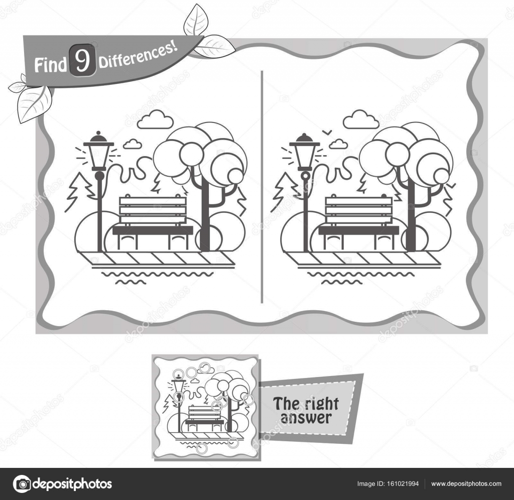 Find 9 differences game black park Stock Vector Image by ©rodnikovay1 ...