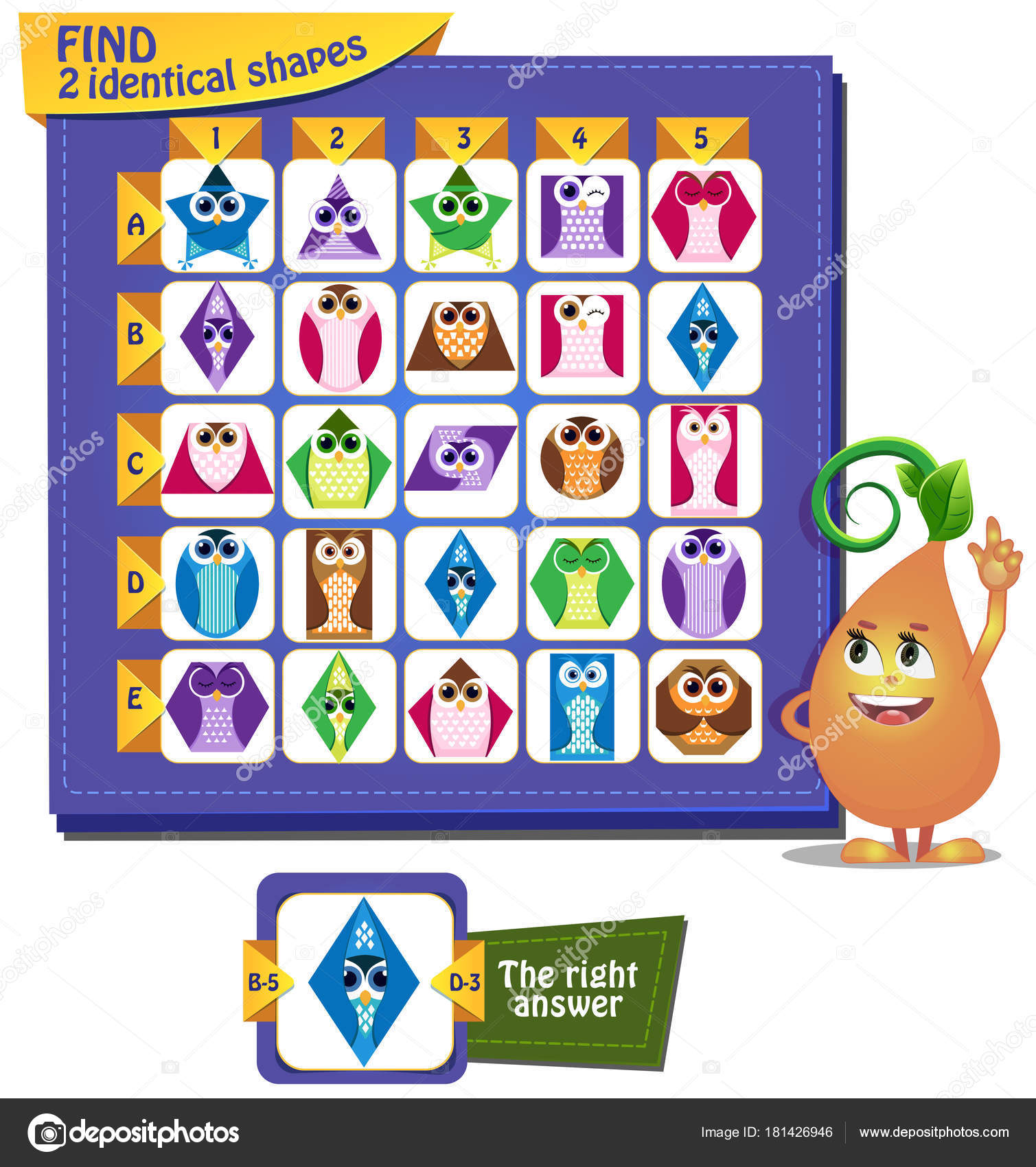 wls Find 2 identical shapes Stock Vector Image by ©rodnikovay1 #181426946