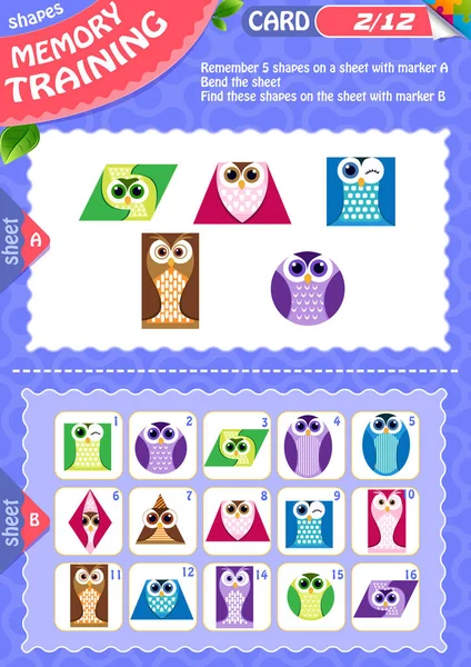 Memory game children shapes 5 Stock Vector Image by ©rodnikovay1 #181427918