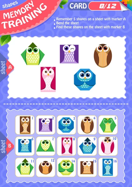 Memory game children shapes 5 Stock Vector Image by ©rodnikovay1 #181427918