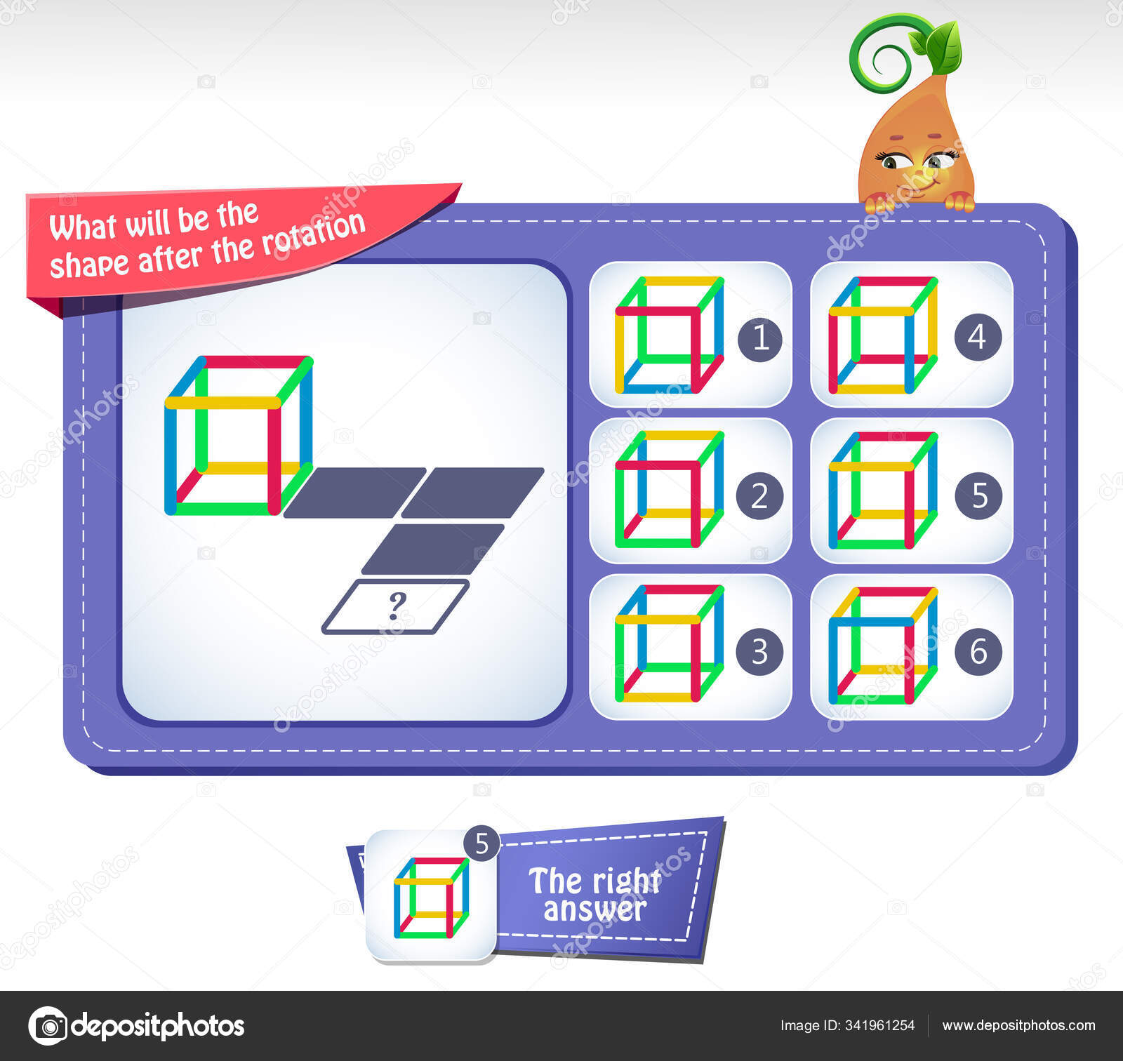 Shape after the rotation thinking Puzzles Stock Vector Image by ...