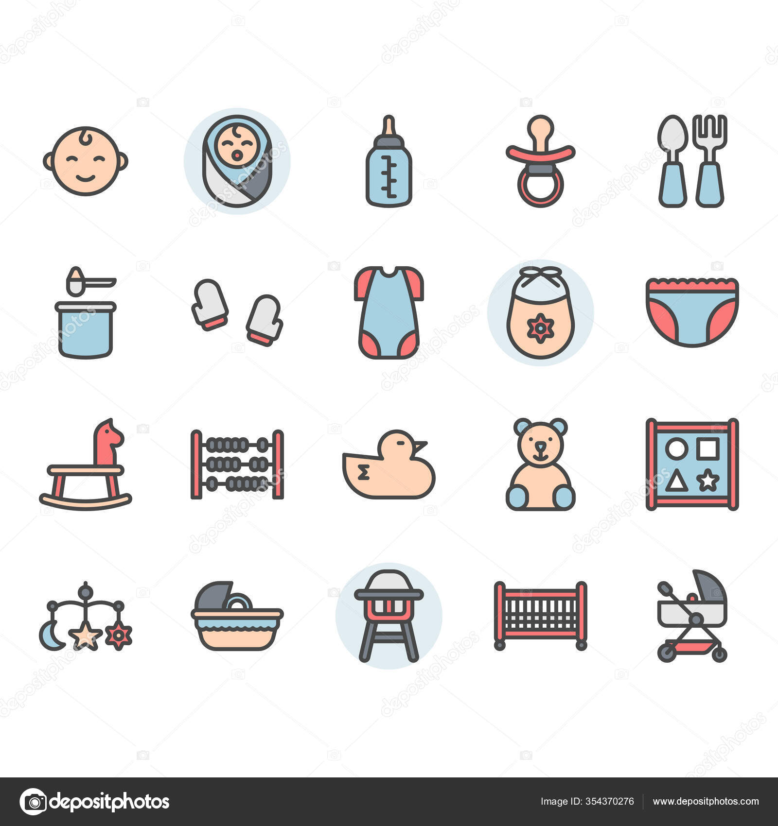 Baby Related Icon Symbol Set Stock Vector Image by ©bobbery #354370276