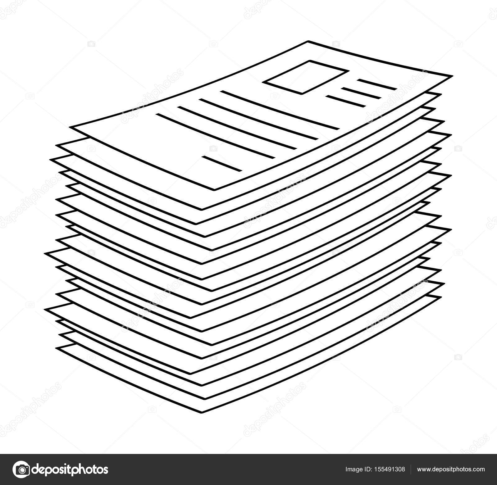 Cartoon Stack Of Paper