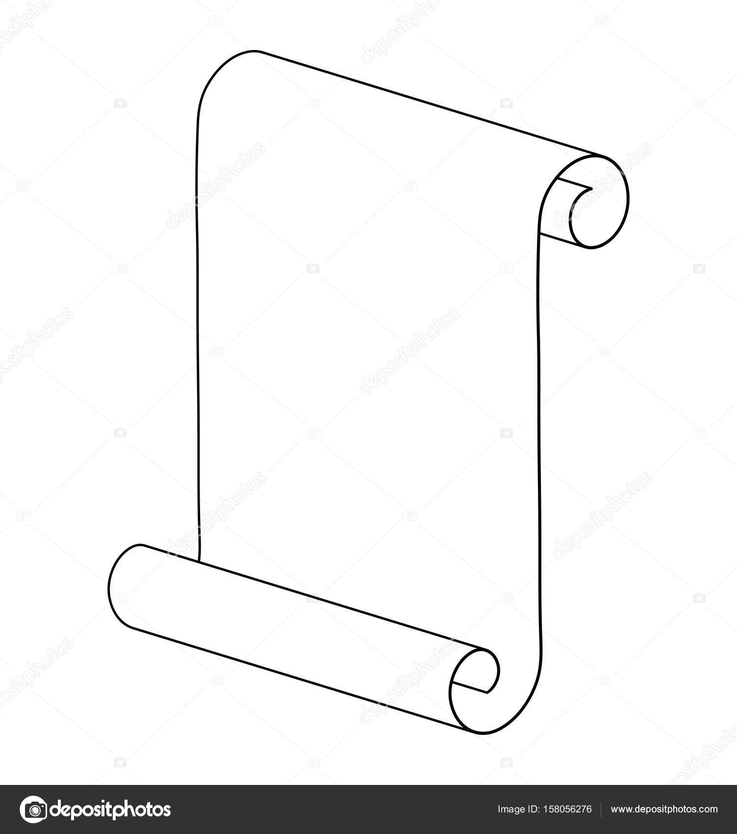 Silueta De Pergamino Clip Art Premium Vector | Unrolled Scroll