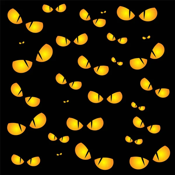 halloween spooky scary eyes vector design isolated on black ba - Stock ...