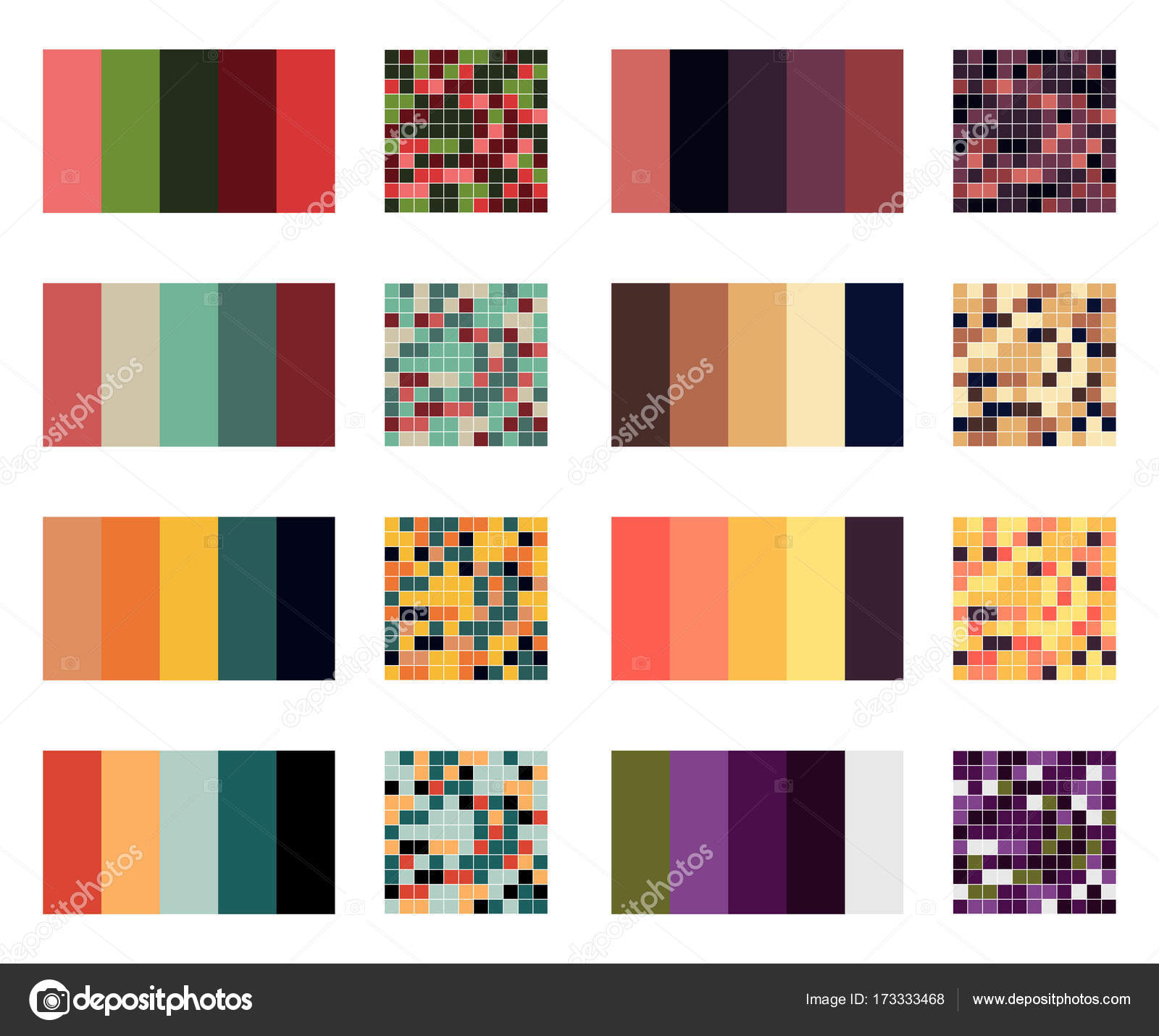 Color palette set background. Harmony color combos spectrum Stock ...