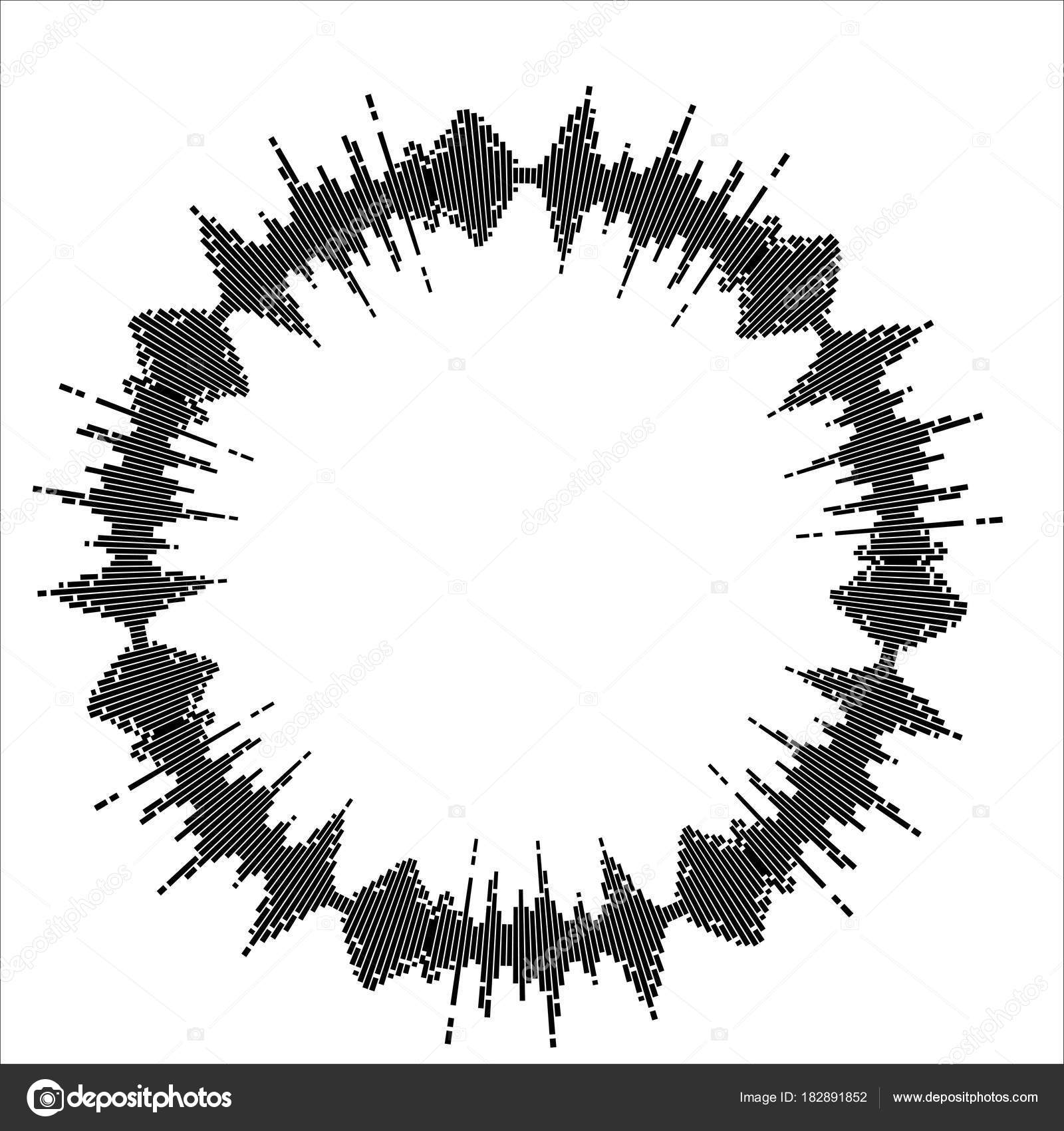 Round equalizer, sound wave symbol isolated on white background Stock ...