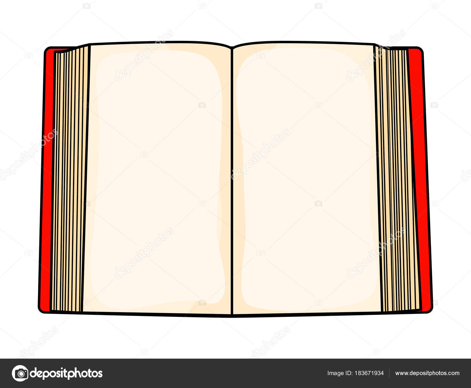 Caricatura roja libro abierto aislado sobre fondo blanco Vector de ...