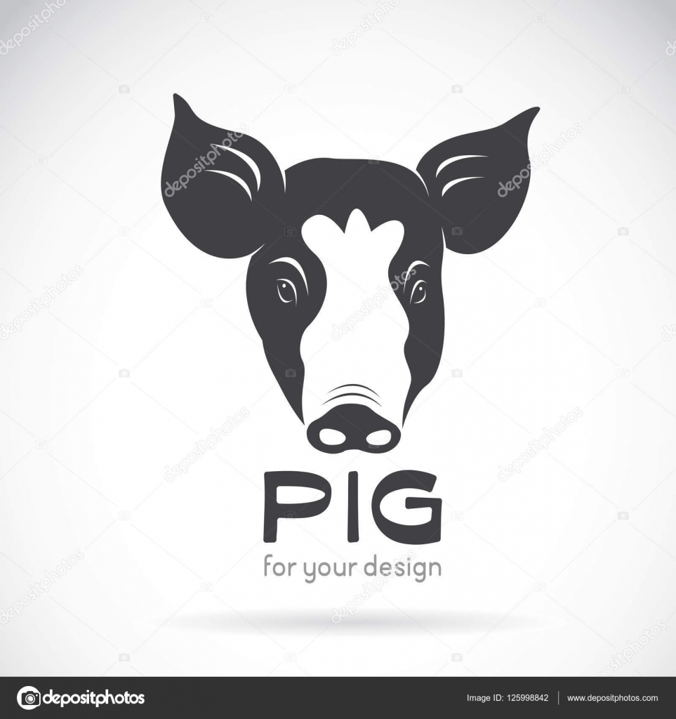 Vector of a pig head on white background. Animal Design. Stock Vector ...