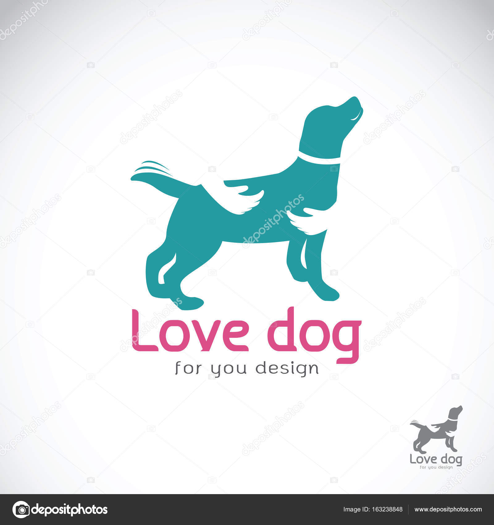 Vector of human hand that hugs the dog on white background. Pet Stock ...