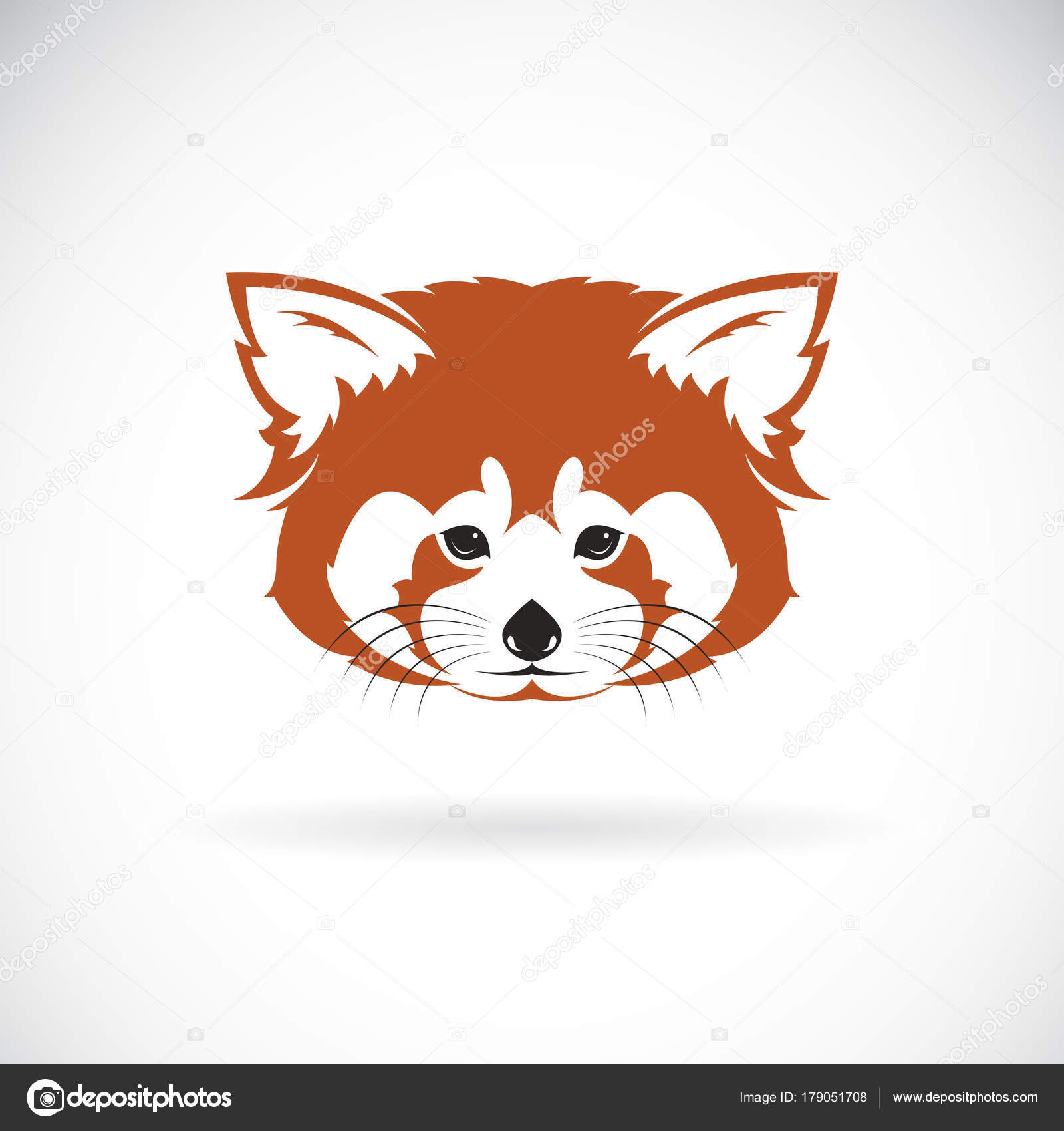 Vector of red panda head design on white background. Wild Animal Stock ...