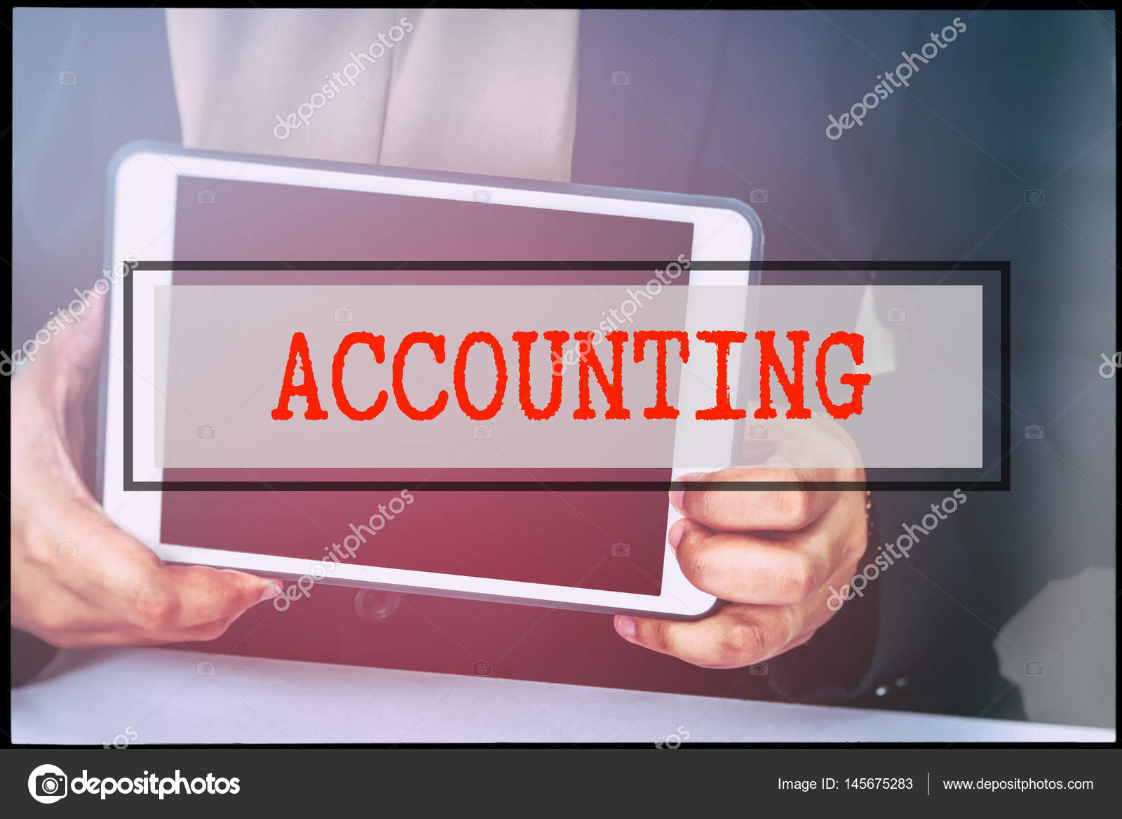 Hand Text Accounting Vintage Backgound Technology Concept — Stock Photo ...