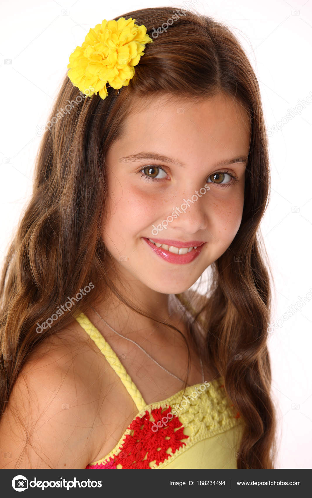 Close Portrait Beautiful Charming Happy Young Teenage Girl Yellow Top ... Close Portrait Beautiful Charming Happy Young Teenage Girl Yellow Top ...