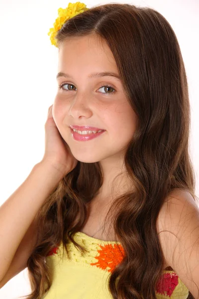 Close Portrait Beautiful Charming Happy Young Teenage Girl Yellow Top ... Close Portrait Beautiful Charming Happy Young Teenage Girl Yellow Top ...