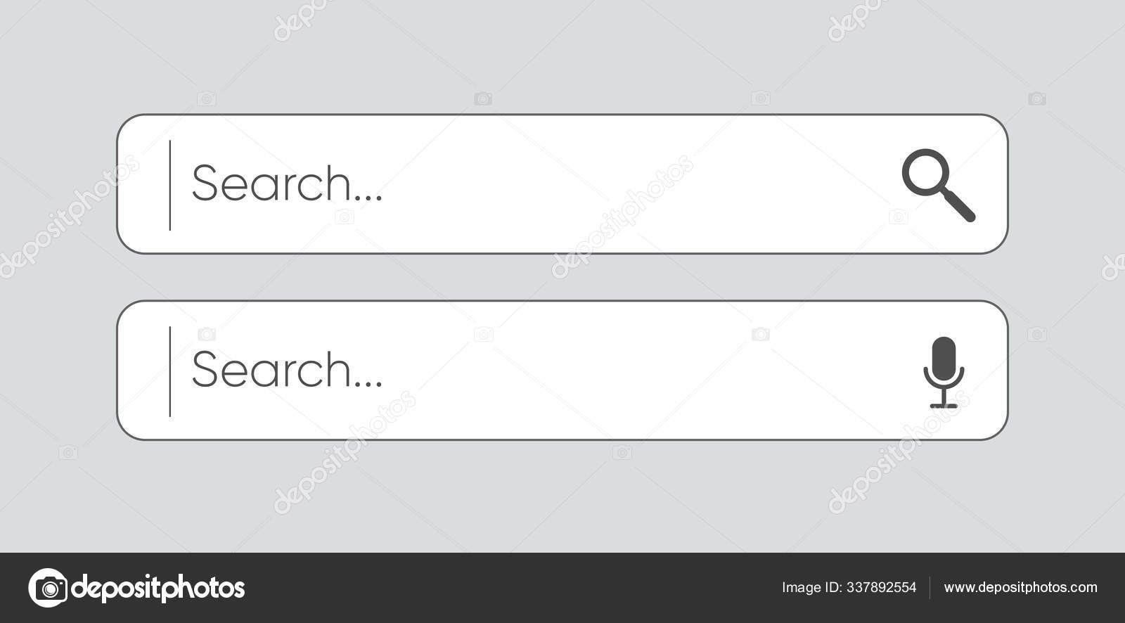 Search bar for browser and web site. Search windows set isolated on ...