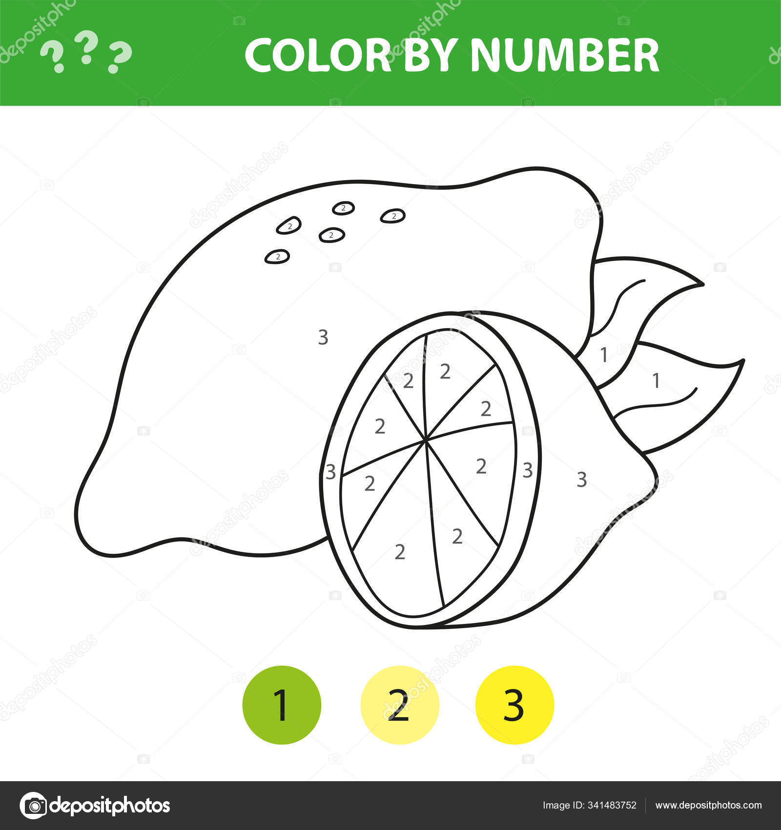 Ilustración vectorial para colorear por números juego educativo con ...