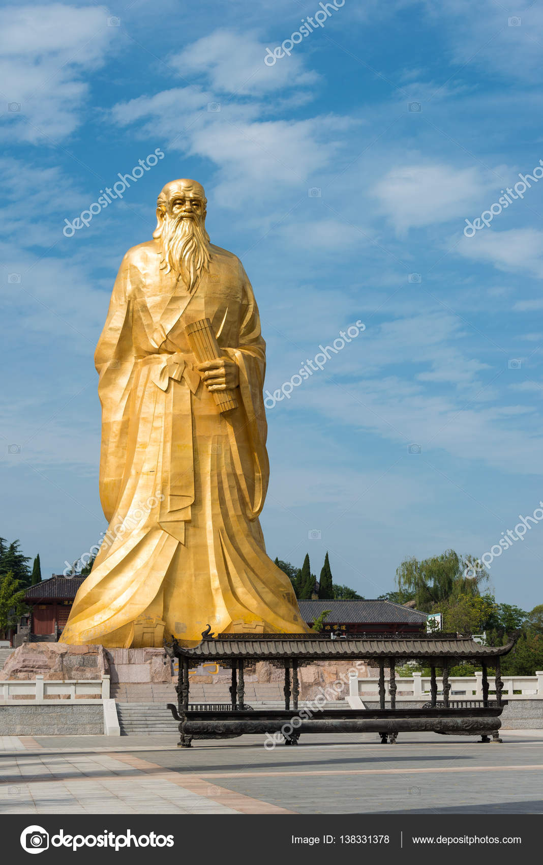 HENAN, CHINA - Aug 20 2015: Laozi Statue at Hangu Pass Scenic Area. a ...