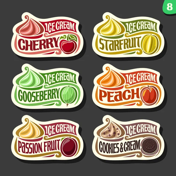 Vector set of fruit Ice Cream labels Stock Vector Image by ©mihmihmal ...