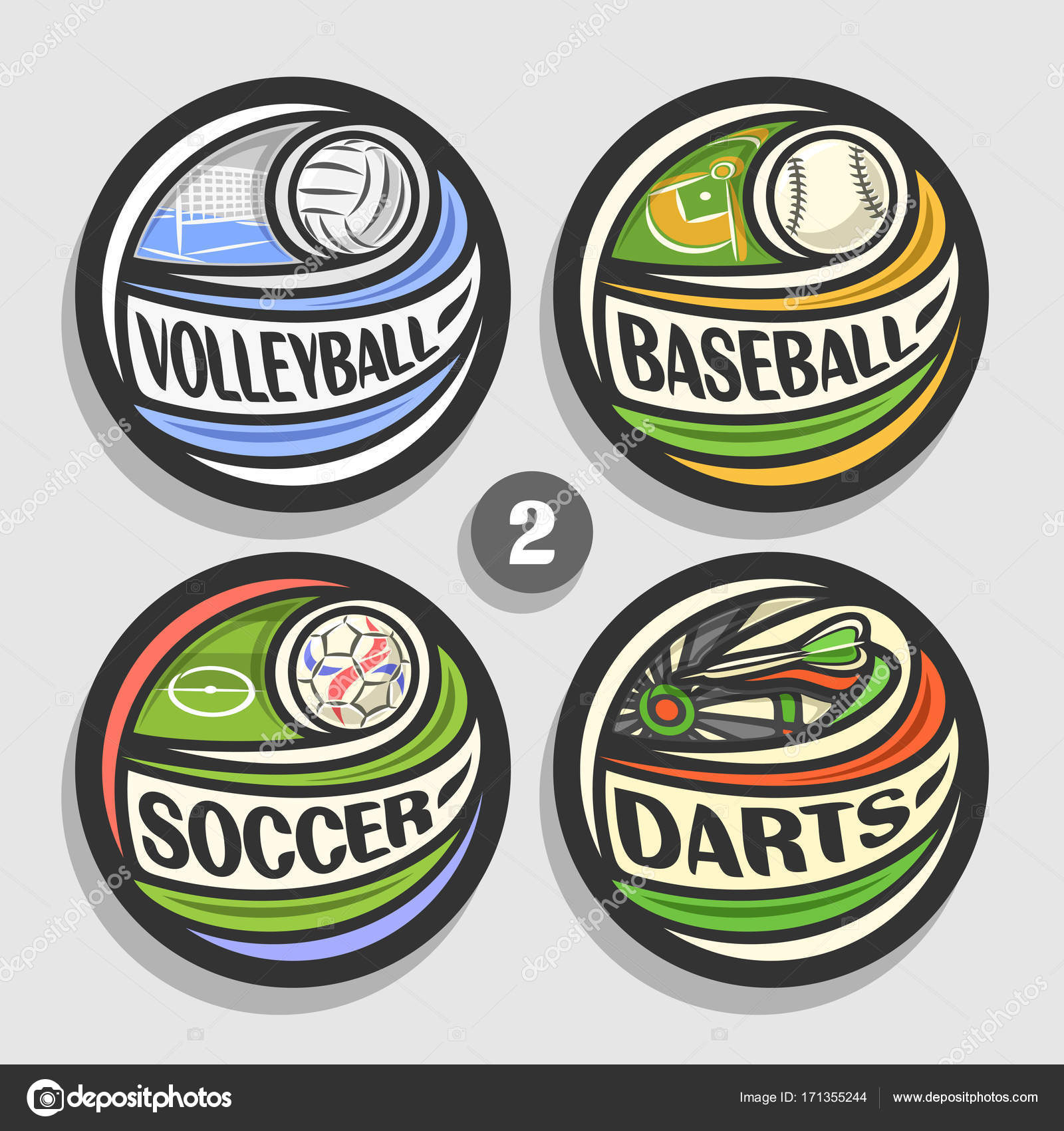 Vector set of sport logos — Stock Vector © mihmihmal #171355244