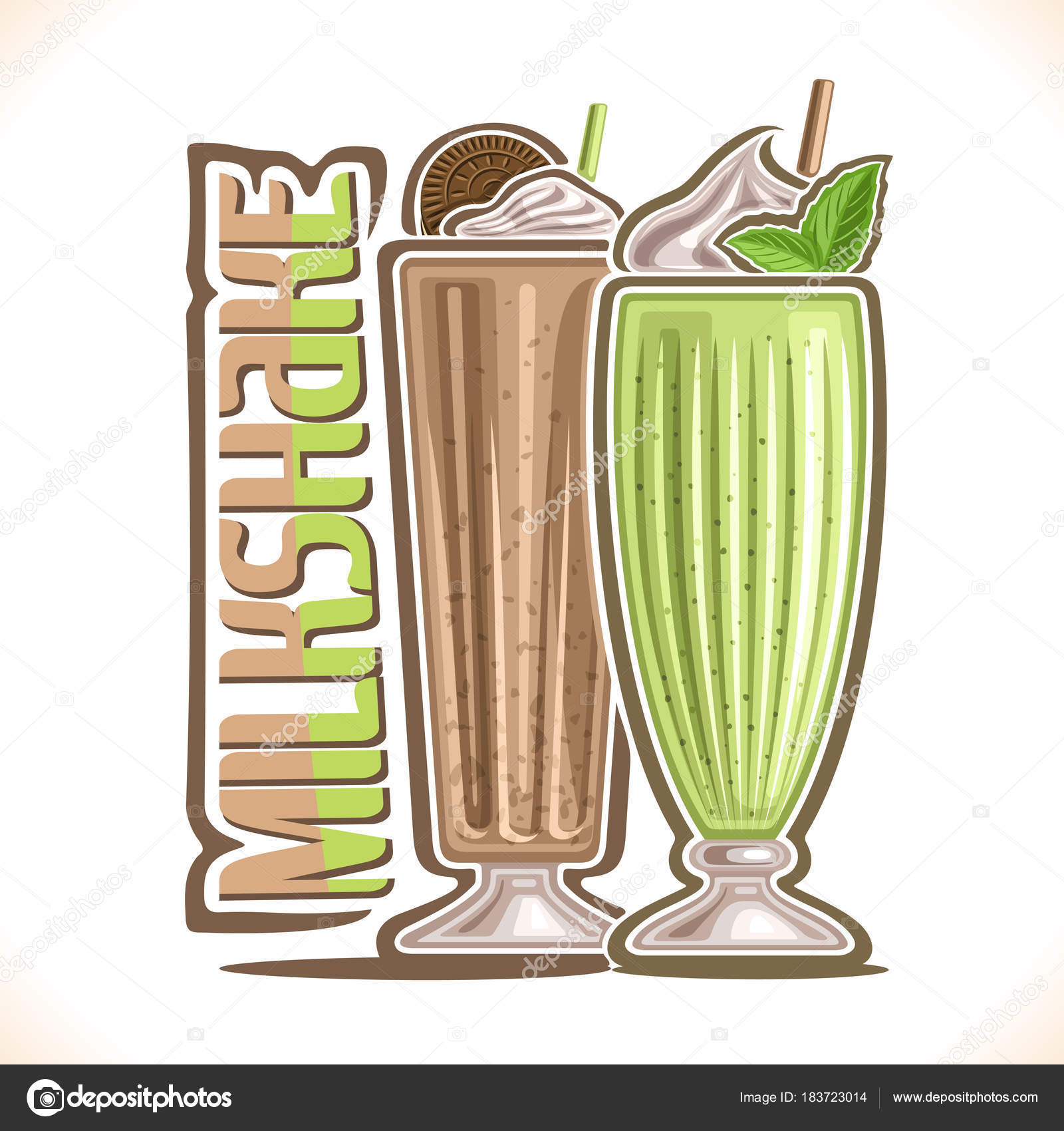 Milkshake font | Vector Illustration Milkshake Cold Desserts Original ...
