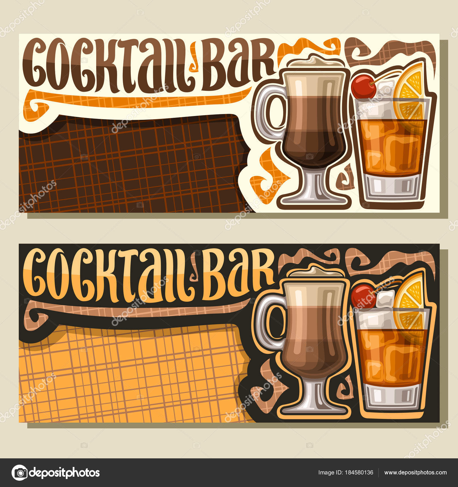 Vector Banners Cocktail Bar Stock Vector Image by ©mihmihmal #184580136