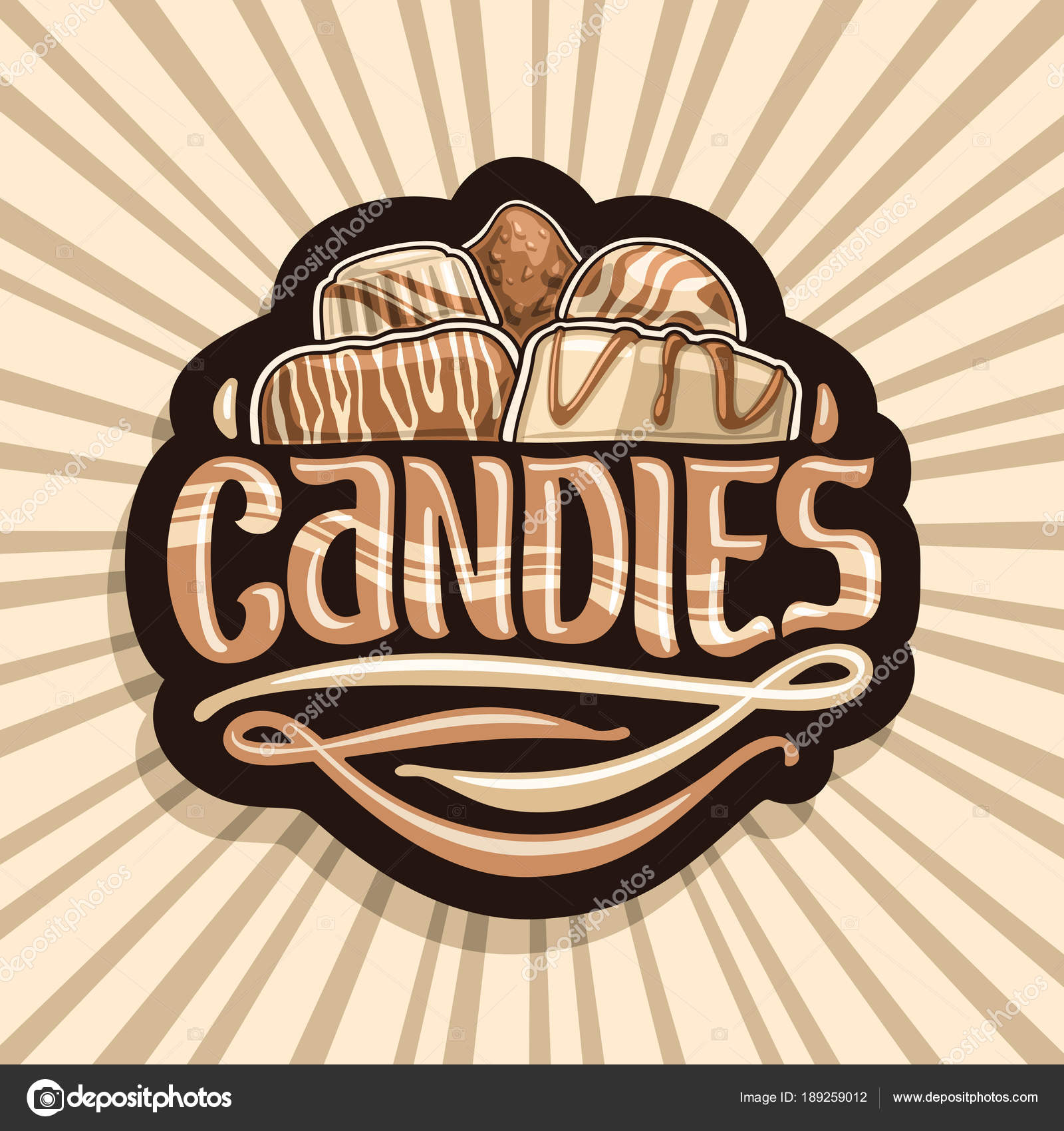 Vector Logo Chocolate Candy Black Sign Pile Swiss Praline Belgian Stock ...