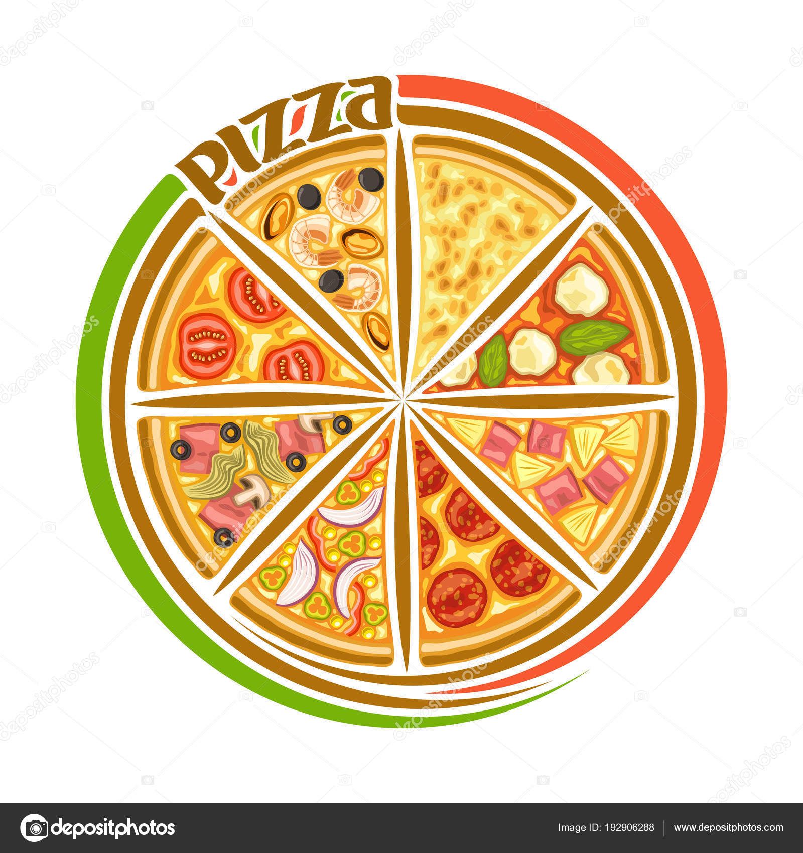 Logo Vectorial Para Pizza Italiana Vector de stock por ©mihmihmal 192906288