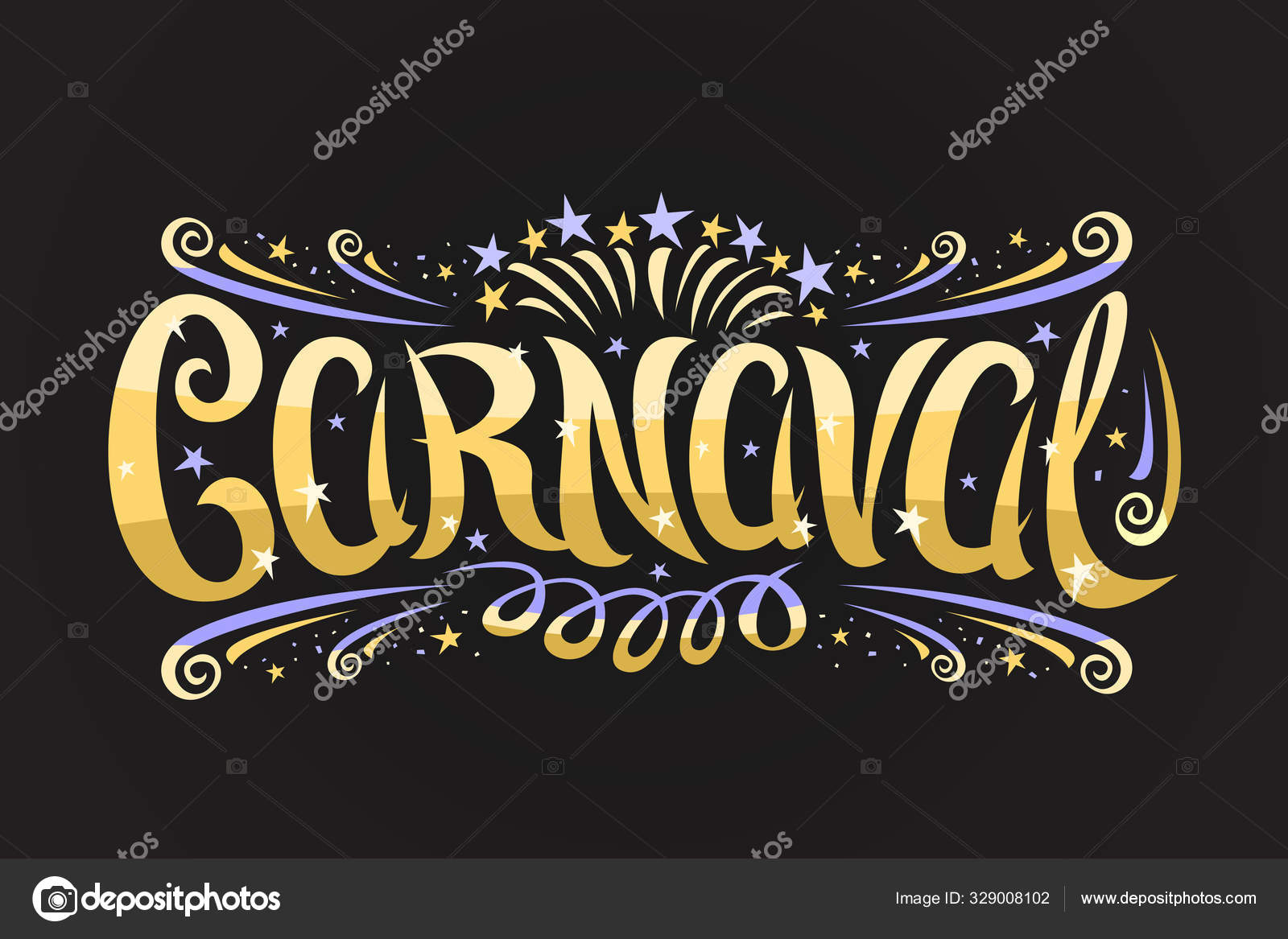 Logotipo Vectorial Para Carnaval Etiqueta Horizontal Con Fuente ...