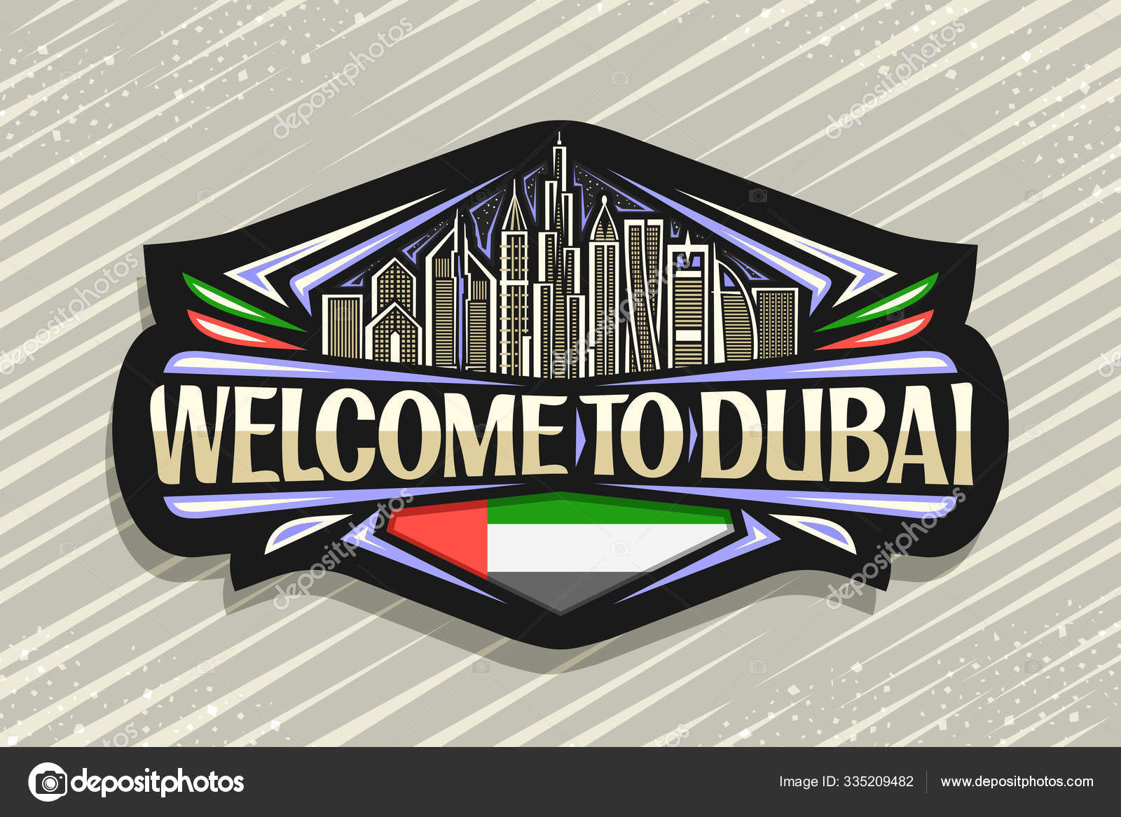 Vector Logo Dubai Black Decorative Signage Draw Illustration Modern ...