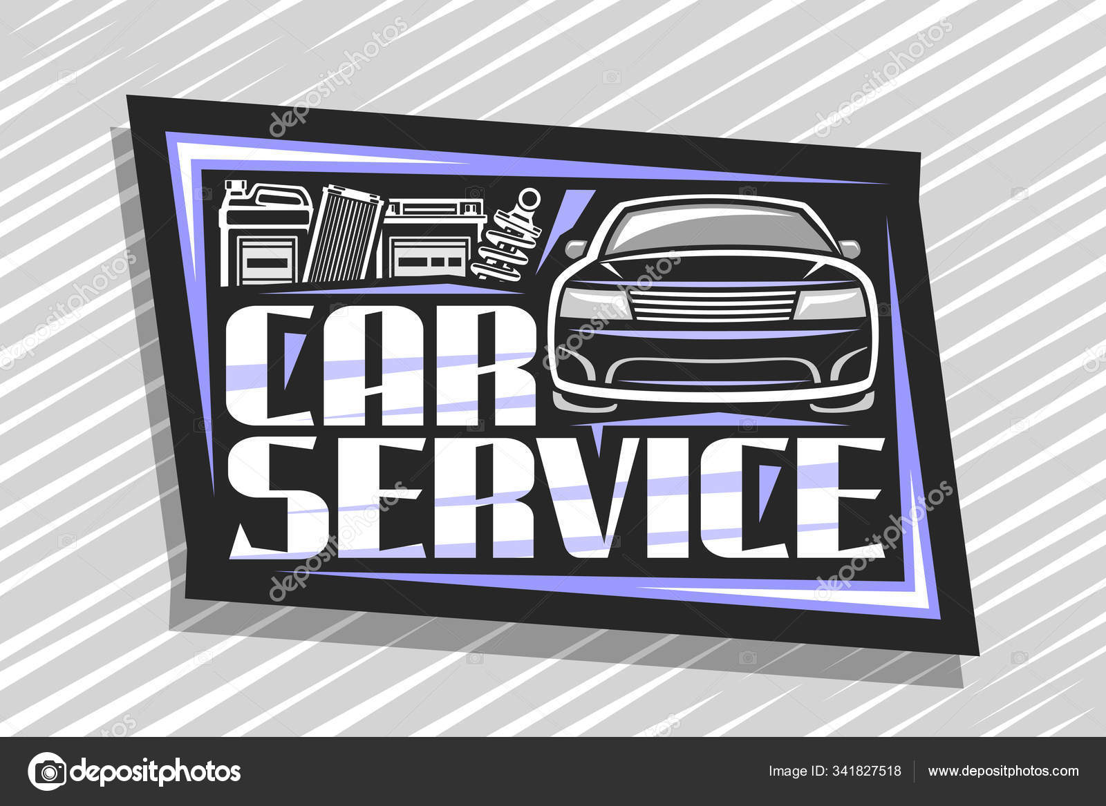 Vector Logo Car Service Decorative Signboard Illustration Sports Car ...