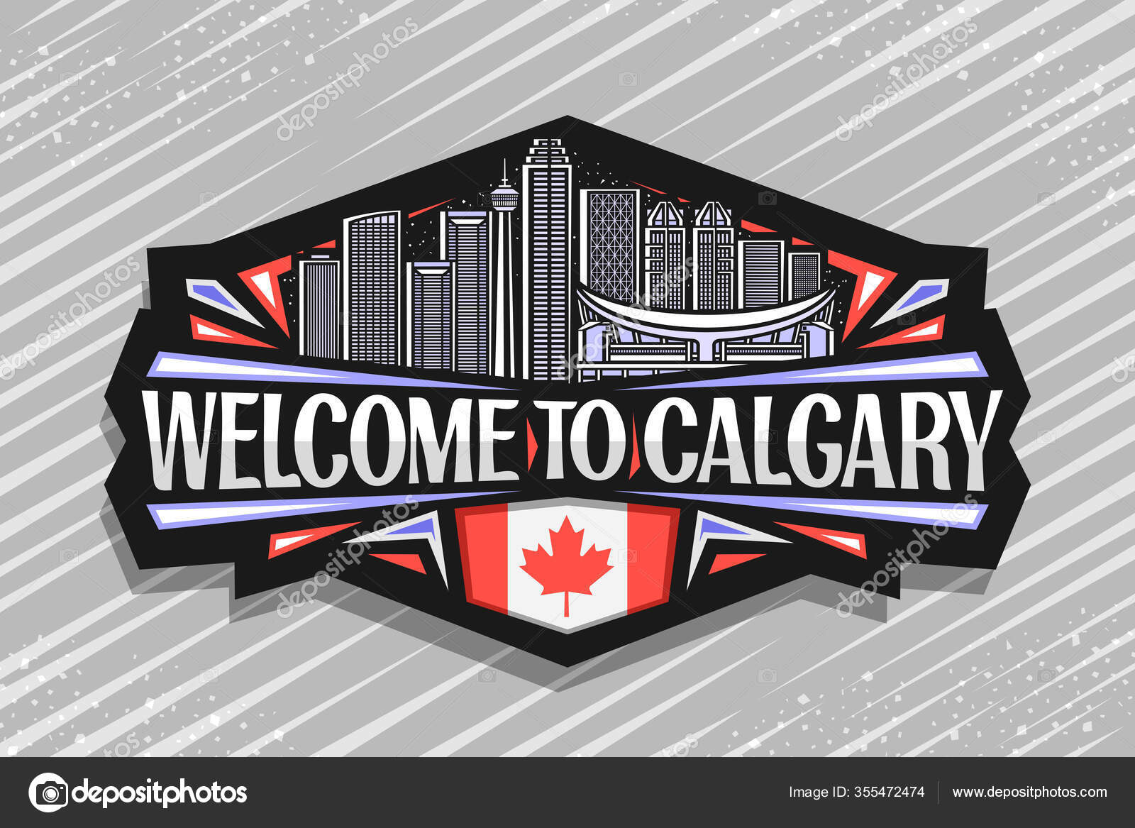 Vector Logo Calgary Black Decorative Badge Line Illustration ...