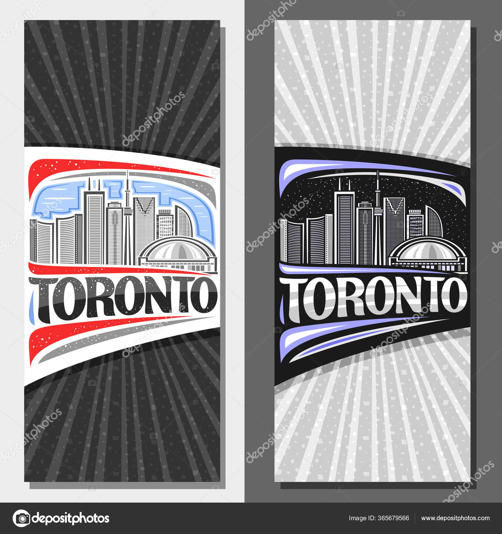 Vector Layouts Toronto Decorative Leaflet Line Illustration ...