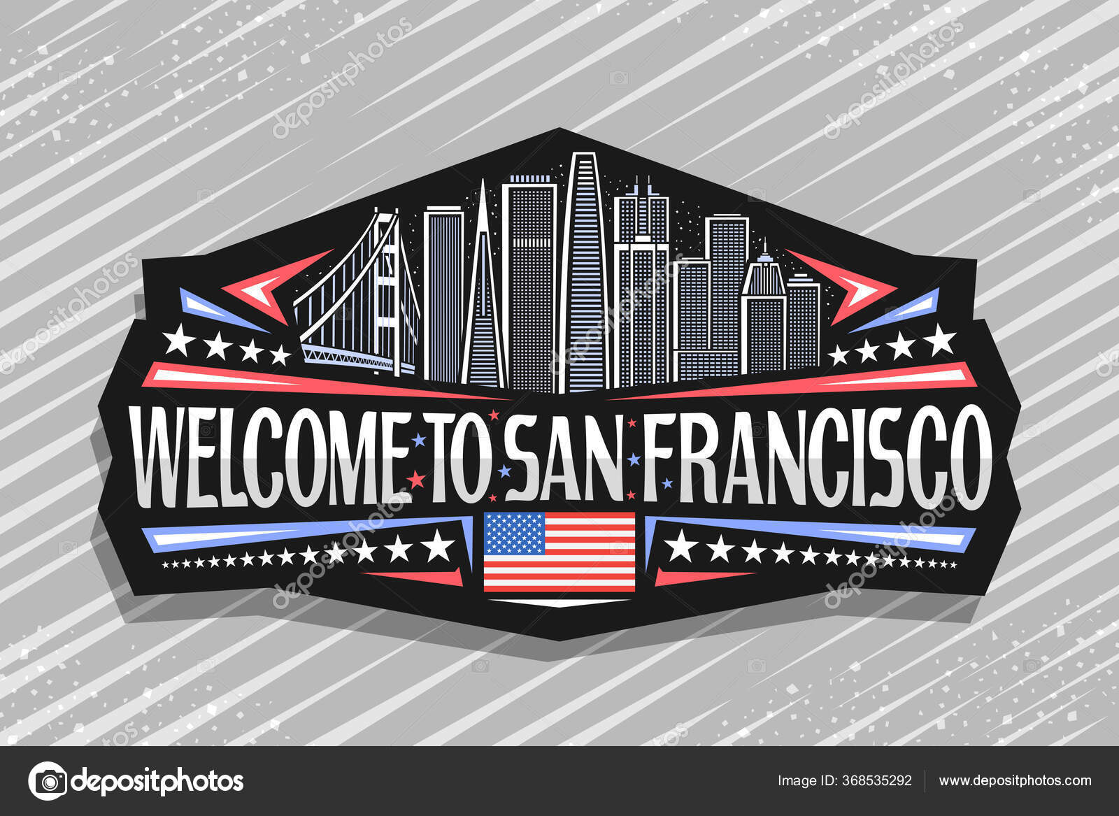 Vector Logo San Francisco Black Decorative Badge Line Illustration San ...