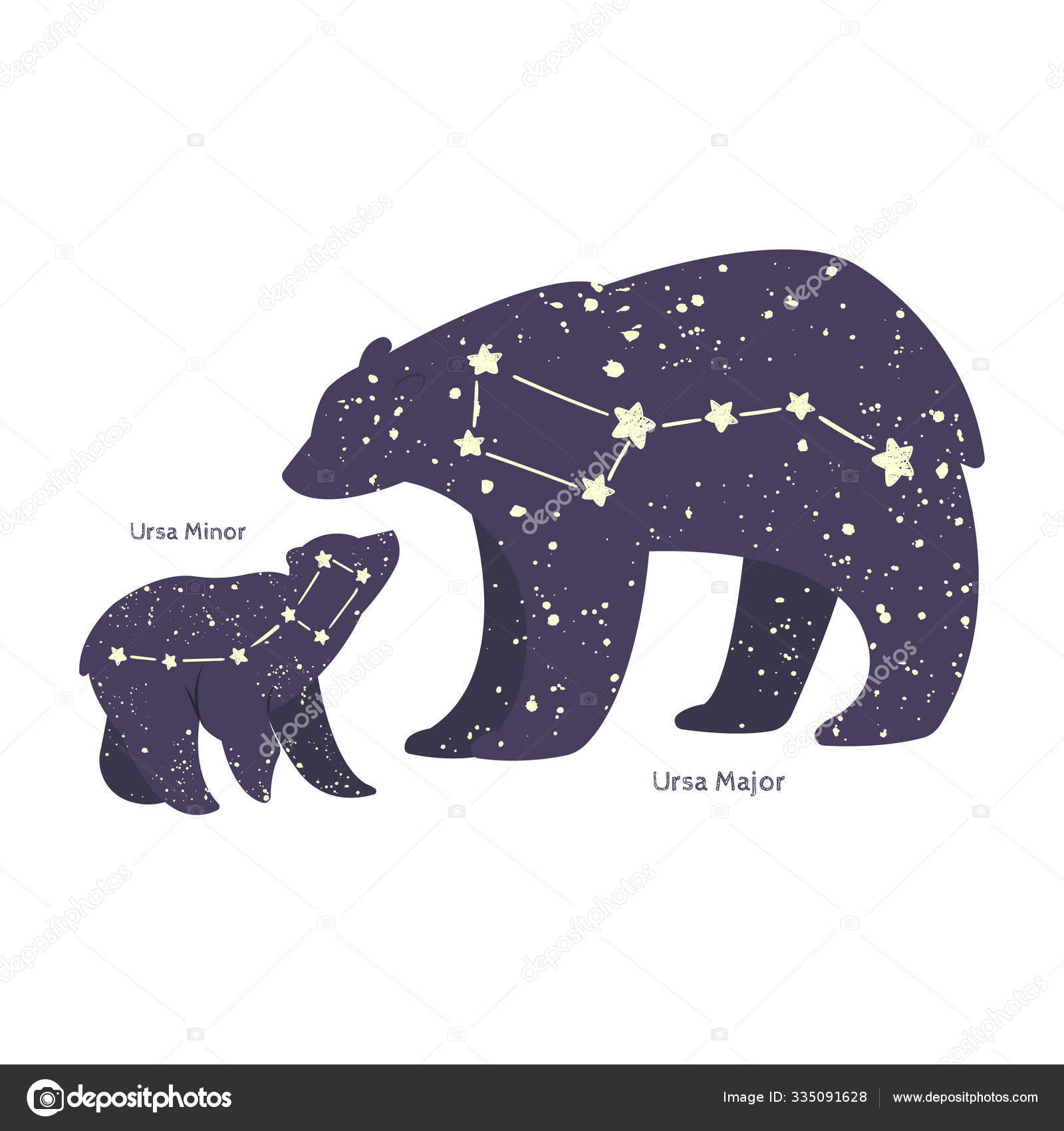 Ursa major and ursa minor. Stock Vector Image by ©usmanovairina #335091628