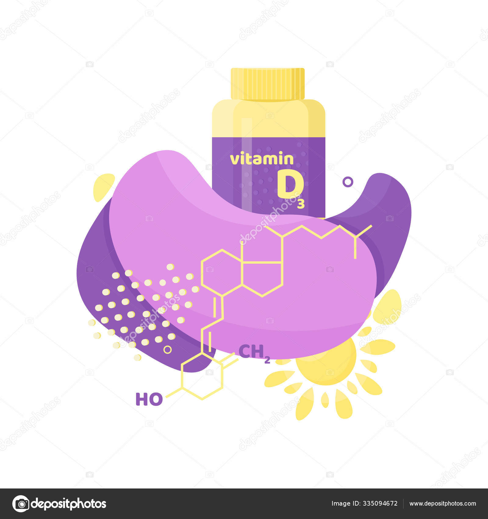 Vitamin D, D3 vector. 2 November - Vitamin D day. Stock Vector by ...