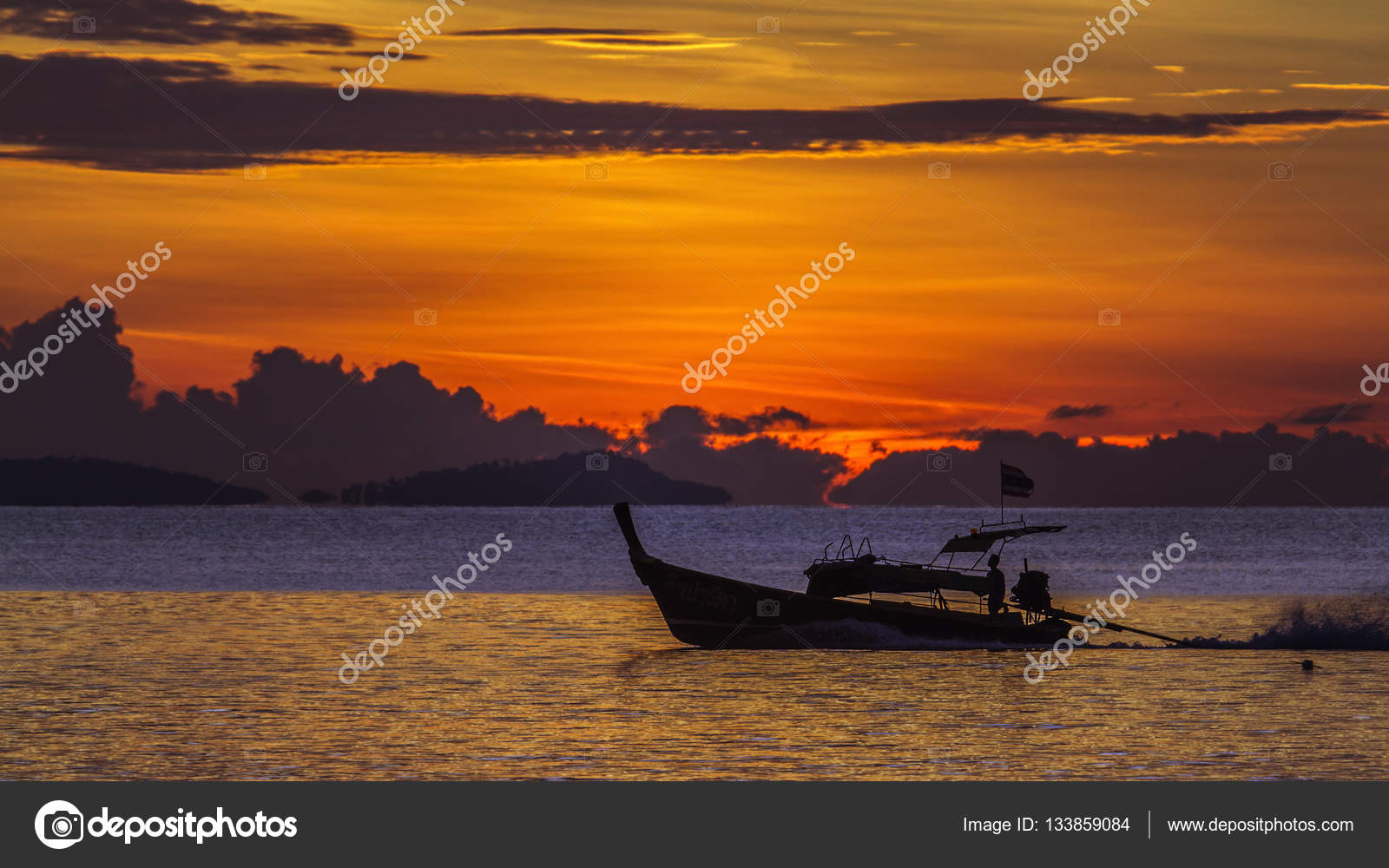 Long-tailed boat in Hat Chao Mai national park, Thailand Stock Photo by ...