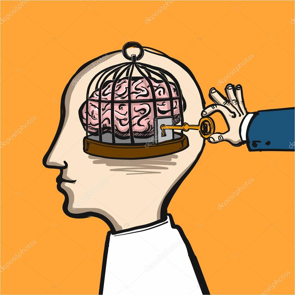Opening mind - conceptual illustration — Stock Vector © HonzaHruby ... Opening mind - conceptual illustration — Stock Vector © HonzaHruby ...