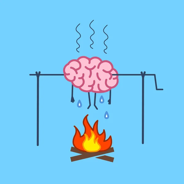 Overworked brain on fire Stock Vector Image by ©HonzaHruby #155133510