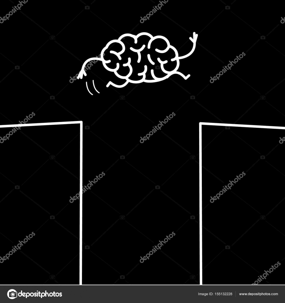 Brain jumping across the gap Stock Vector by ©HonzaHruby 155132228