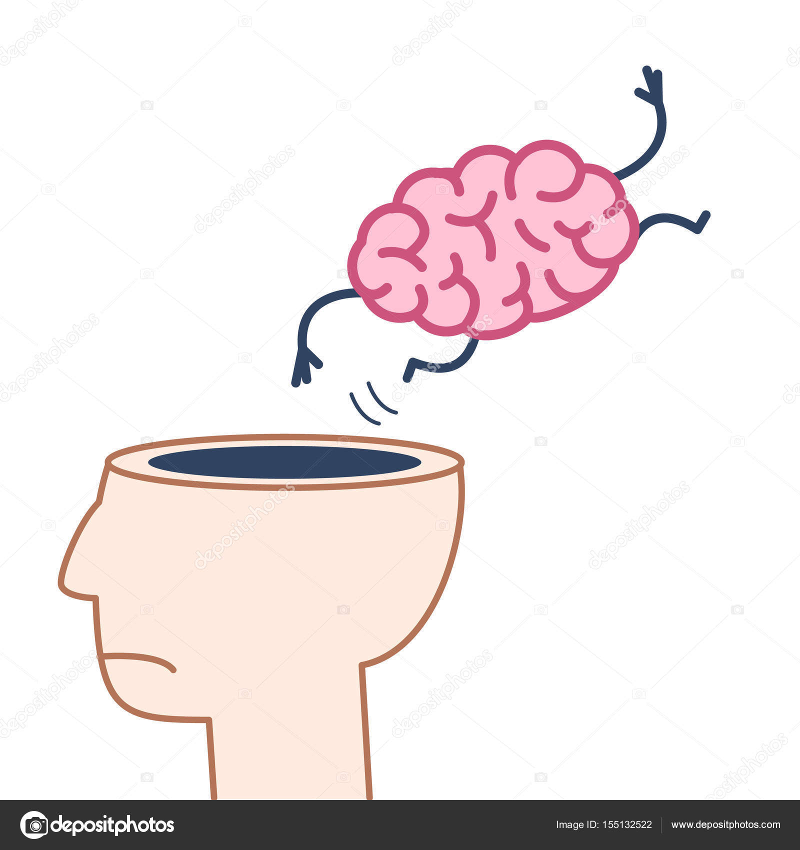 Brain jumping out of the head Stock Vector by ©HonzaHruby 155132522