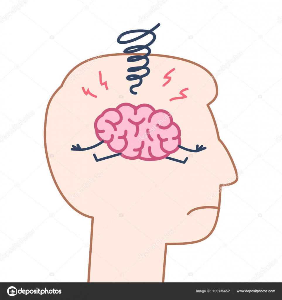 Sad brain inside sad head Stock Vector Image by ©HonzaHruby #155135652
