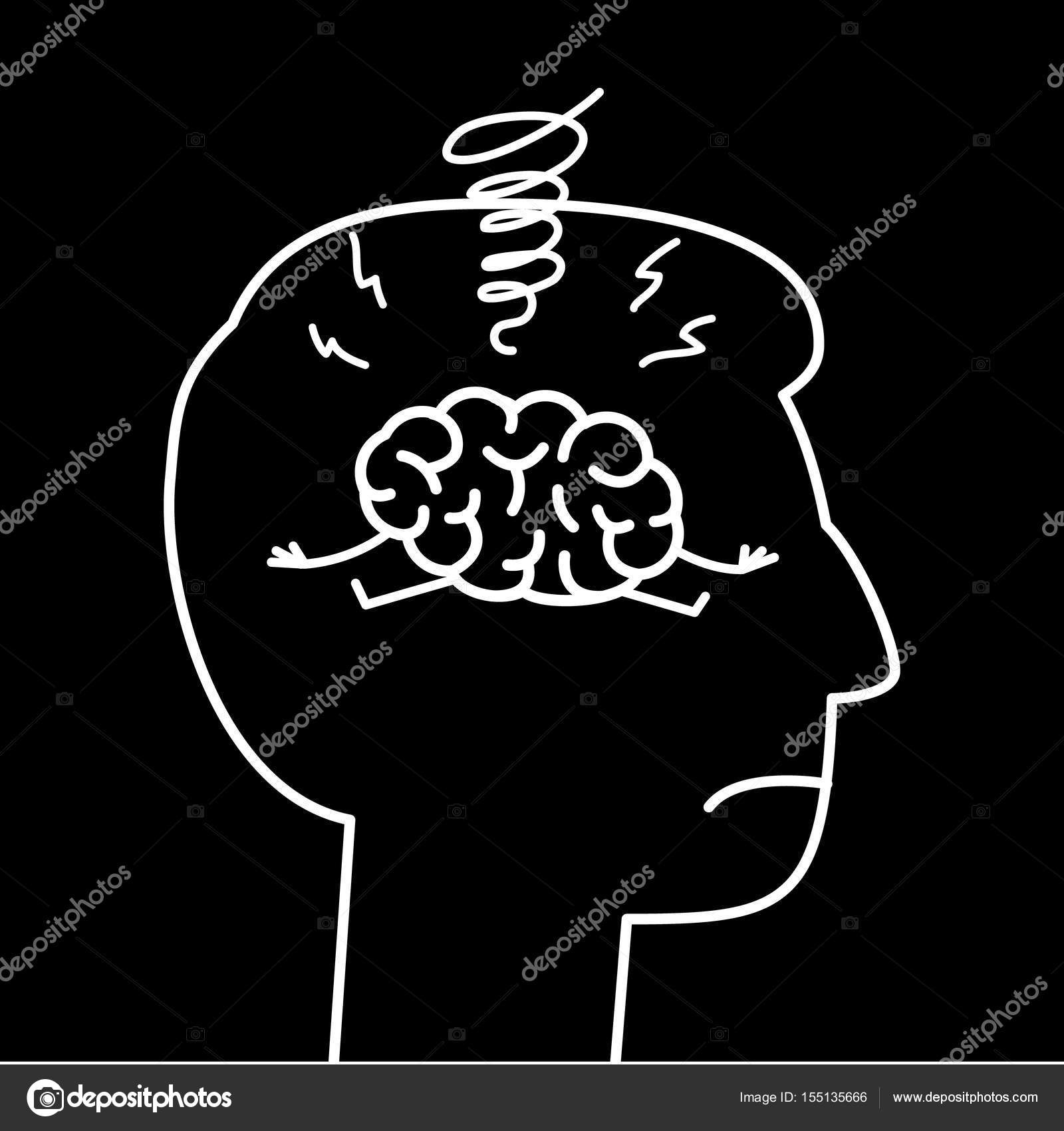 Sad brain inside sad head Stock Vector Image by ©HonzaHruby #155135666