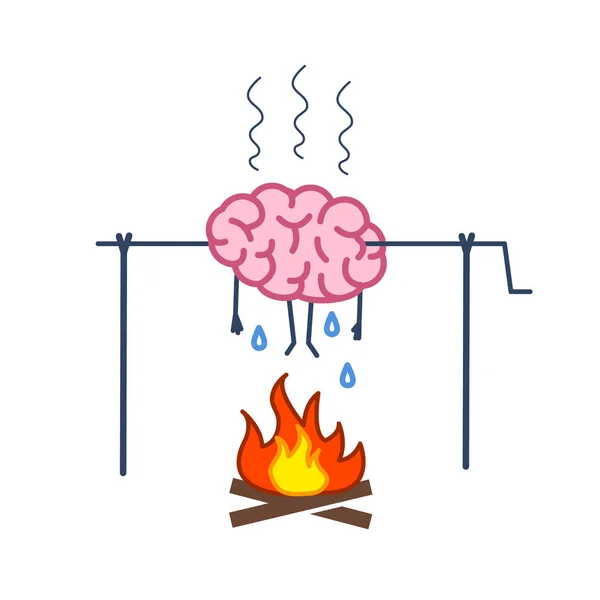Overworked brain on fire Stock Vector Image by ©HonzaHruby #155133510