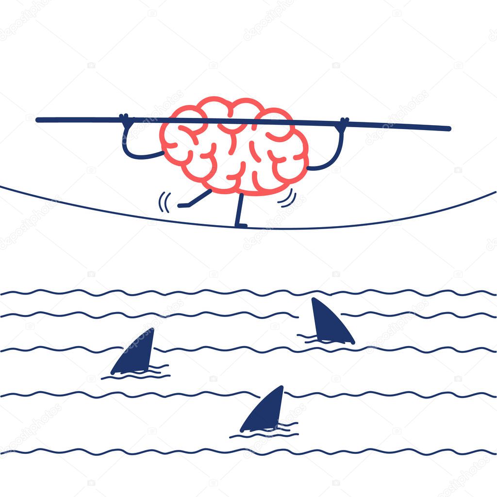 desafío y coraje - imagen conceptual del cerebro 2023