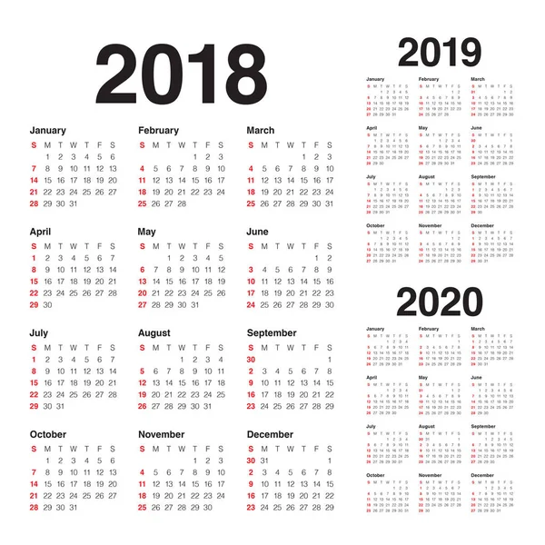 Calendar 2018 2019 Stock Vectors, Royalty Free Calendar 2018 2019 ...