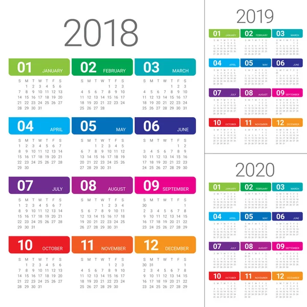 2019 2020 calendar Vector Art Stock Images | Depositphotos