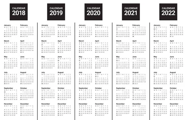 2019 2022 calendar Vector Art Stock Images | Depositphotos