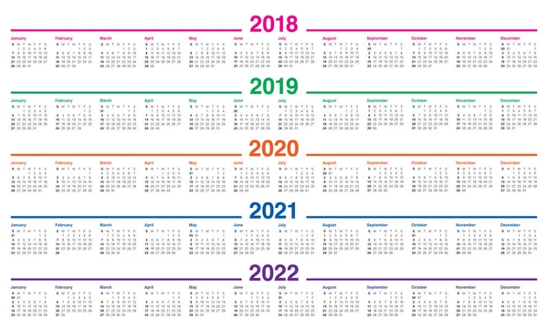 2019 2022 calendar Vector Art Stock Images | Depositphotos