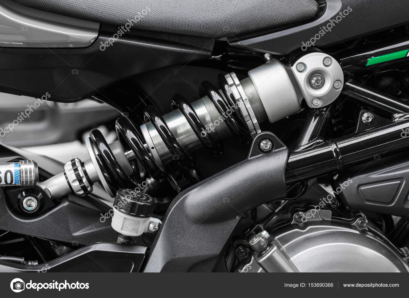 Shock absorber motorcycle — Stock Photo © bgphoto #153690366